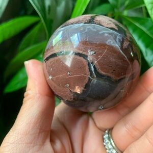 Other | Red Volcanic Moss Agate Sphere Football Uv Reactive B Crystal ...